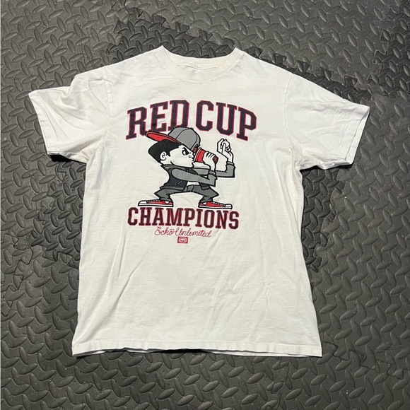 Marc Ecko | Shirts | Marc Ecko White And Red Graphic Tee | Poshmark